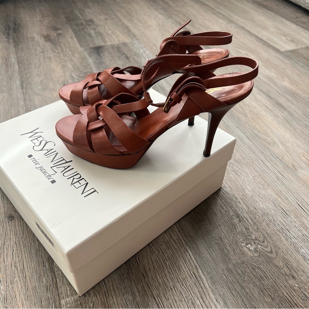 Ysl Saint Laurent Tribute Iconic Platform Sandals - Gem